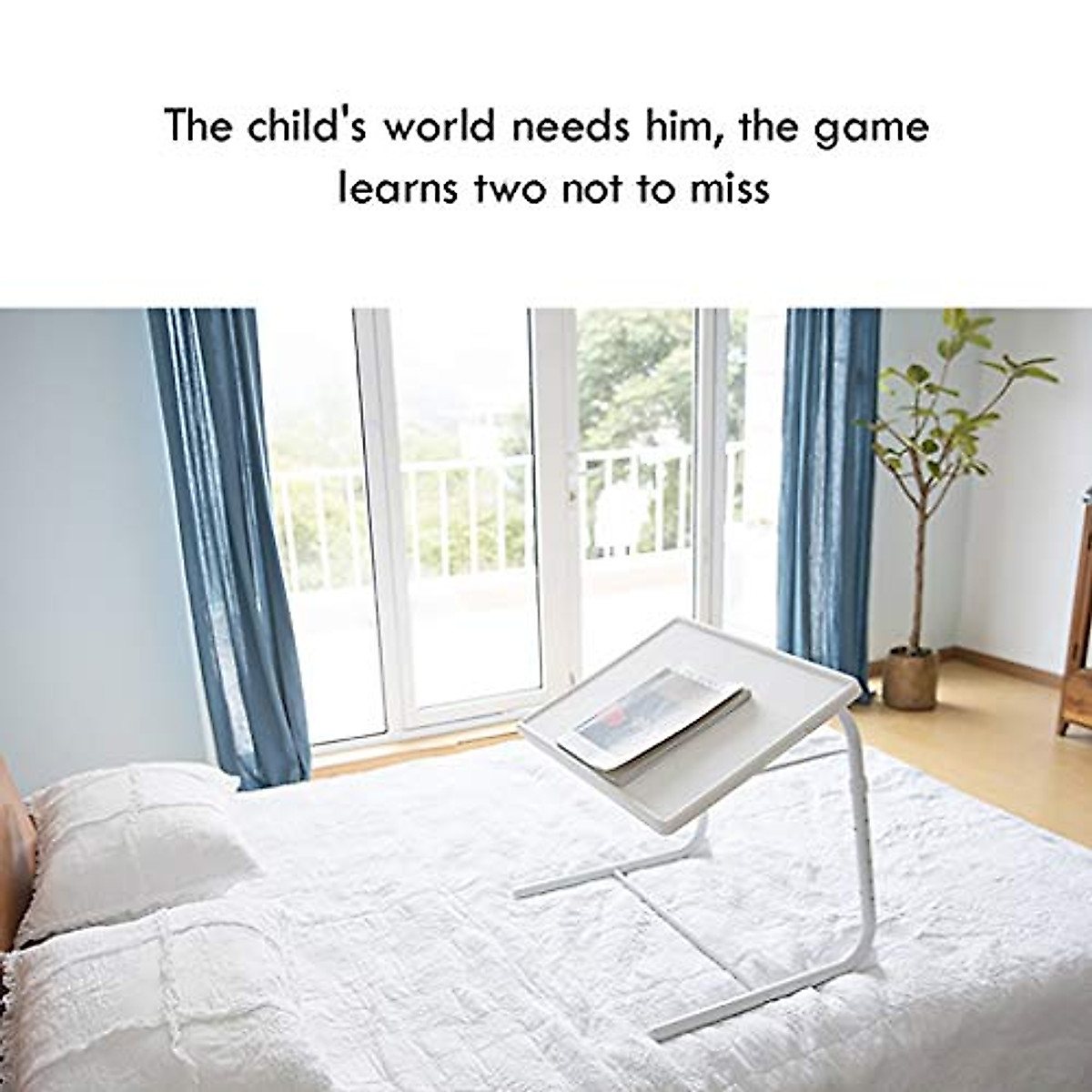 Liftable Laptop Table Bedside Study Wirting Table Student Dormitory Computer Table Height Adjustable for Small Space (White)