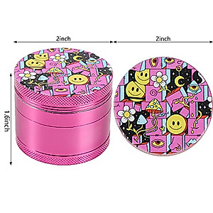 2 Inch Spice Grinder ( Pink Mushroom Pattern )