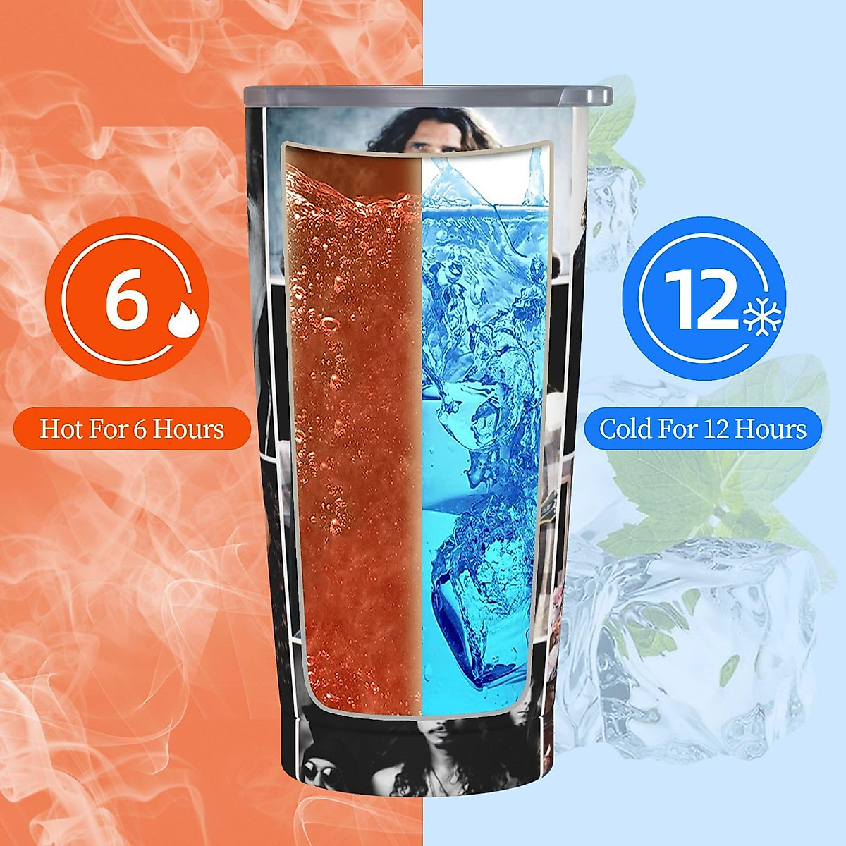 XULVYOU Chris Music Cornell Insulated Tumblers with Lid and Straws 20oz Stainless Steel Vacuum Travel Coffee Mugs Tea Cups