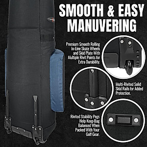 CaddyDaddy Golf CDYCON2NP Constrictor with North Pole Club Protector Golf Bag Travel Cover, Black/Navy