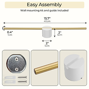 Aucent necklace hanger wall mount - hanging jewelry holder organizer, necklace holder wall mount, bracelet display, necklace and bracelet holder, jewelry display, towel bar holder. (2, White)