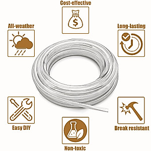 Lumpro 1/4'' Vinyl Sling Chair Spline Solid Awning Cord Replacement for Patio Fabric Chaise Lounge Outdoor Sling Chair Lawn Garden Pool Furniture Repair (25 Ft)