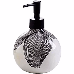 BUYT Bathroom Soap Dispenser Set Soap Dispenser Hand Sanitizer Bottle Lotion Dispenser Pump Ceramic Soap and Lotion Dispenser Round Ceramic Refillable (Color : G)