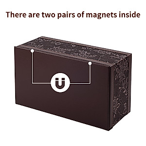 XNONE PU Leather Tissue Box Cover Kleenex Box Holder Rectangle Tissue Organizer with Magnetic Bottom,Decorative Napkin Caddy for Vanity Dresser Night Stand Table Countertop Home Office Car,Retro