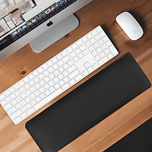 CaseBuy PU Leather Keyboard Sleeve Cover Case for 2024 Apple Magic Keyboard with USB-C & 24" iMac Magic M1 M3 M4 Chip A2520 A1843 & 2022 Mac Studio with Numeric Keypad Accessories Bag Pouch - Black