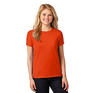 Gildan Women's Heavy Taped Neck Comfort Jersey T-Shirt, Orange, X-Large