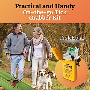 TickEase Tick Kit, Tick Removal Kit for Humans & Pets, First Aid Tick Removal Kit Tick Tweezers, Magnifier, Tick Testing Instructions, Antibiotic Ointment Packets, & More