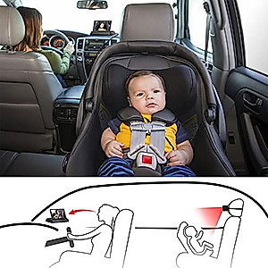 MONOJOY Baby Car Mirror Camera, 4.3'' HD Display Baby Mirror for Car Back Seat Full View Infant, Night Vision Baby Car Camera Baby Rear Facing Seat, Car Seat Mirror for Baby Car Seat Rear Facing