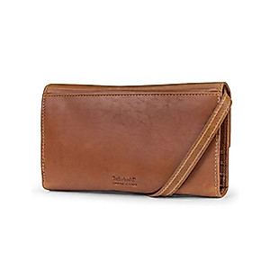 Timberland womens Rfid Leather Crossbody Wallet Phone Bag With Detachable Crossbody Strap Cross Body, Cognac (Buff Apache), One Size US