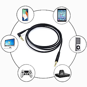 Adhiper HD450BT Replacement Audio Cable Headset Cord, Compatible with Sennheiser HD450BT HD350BT HD4.30 HD4.40BT HD4.50BTNC HD458BT HD400S Momentum 3 Wireless Headset (Black/1.45m)