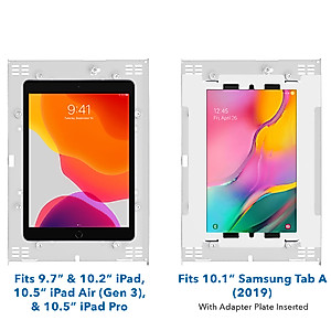 Mount-It! Secure Tablet Floor Stand for iPad, iPad Pro, iPad Air, Samsung Tab A | Anti-Theft Tablet Floor Mount Compatible with 10.2 and 10.5" Tablets | Tablet Kiosk Floor Stand (MI-3770W_G7), White