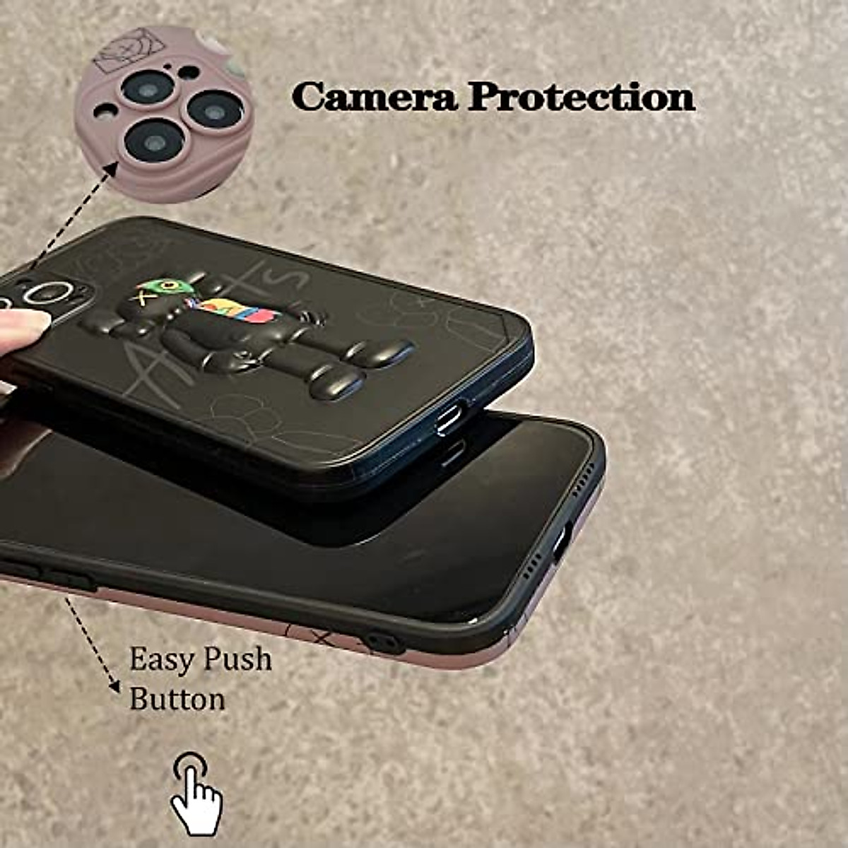 DOWINTIGER Cool iPhone 11 Case for Boys Men, Kawaii 3D Cartoon Street Fashion Shockproof Protection TPU and IMD Protective Designer Case for iPhone 11 - Black