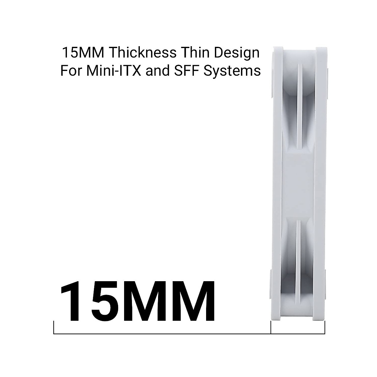 Thermalright TL-8015W CPU Fan Computer case Fan Quiet 4pin PWM PC Fan, 15mm Slimline Cooler Fan, 2200RPM Speed, 80mm CPU Cooling Fan(White)