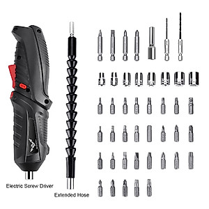 JENABOM 47 in 1 Electric Screwdriver Set, 3.6V Cordless & Rechargeable, 3.5N·m Max Torque, USB Power Rechargeable Screwdriver with 44pcs Driver Bits, Ideal for Small Projects