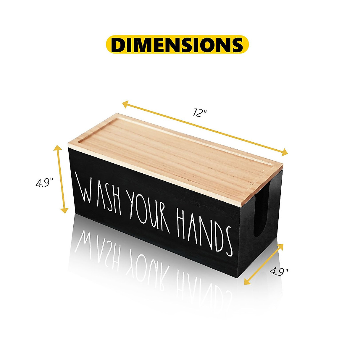 Paper Towel Dispenser, Farmhouse Paper Towel Holder with Lid for Bathroom Kichen Home Commercial, Wall Mount or Countertop for Multifold, C Fold, Z fold, Trifold Hand Towels (Black)