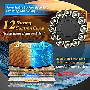 Punching Bag with Stand Adult 70", Feikuqi 205lbs Boxing Bag with Stand, Shock Absorber, Suction Cup Base, Punching Bag Stand for Adult, Standing Kickboxing Bag for Home Office Gym