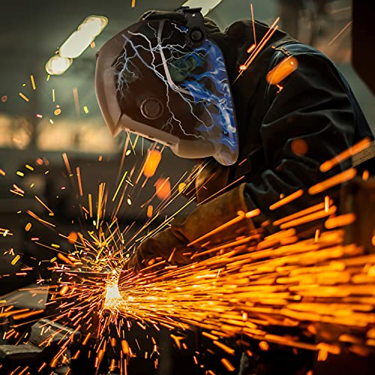 WELDMALL True Color Solar Power Auto Darkening Welding Helmet Welder Hood with Adjustable Shade Range for Mig Tig Arc Sensor Welder Mask WM-110