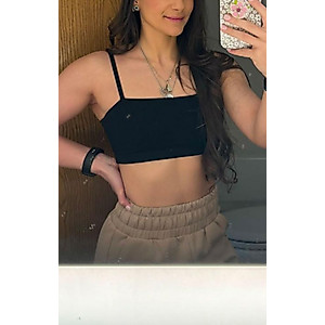 Aoxjox Women's Workout Bandeau Sports Bras Training Fitness Running Yoga Crop Tank Top (Black, X-Large)