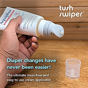 Eli & Ali Tush Swiper - Diaper Rash Cream & Butt Paste Applicator - Universal Fit for Most Diaper Creams | Mess-Free & Hygienic Alternative to Cream Spatula - Carry Less Baby Gear - Orange, 1 Pack