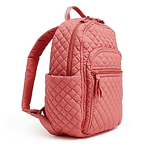 Vera Bradley Women's Cotton Small Backpack, Terra Cotta Rose - Recycled Cotton, One Size