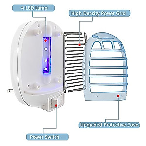 Indoor Bug Zappers, Electronic Insect Killer Fly Insect Trap Plug-in Mosquitoes Killer Mosquito Zapper with Blue Lights for Living Room,Kitchen,Bedroom,Baby Room,Office (6packs)