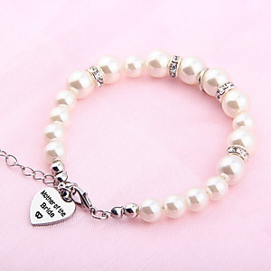 SEIRAA Mother In Law Pearl Bracelet Wedding Gift for Mother of the Bride/Groom (pearl bracelet suit)