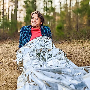 Ever Ready First Aid Mylar Rescue Blanket, Large Silver Thermal Sheet for Emergency and Survival, 54” x 84” – 20 Count