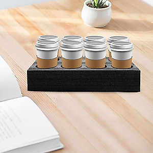 YARDWE 2 Pcs Pearl Cotton Cup Holder Packing Trays Cup Holder Tray for Car Foam Drink Carriers for Drivers Drink Carrier Tray Coffee Carrier Black Mugs Car Tray Drinks Camper Van