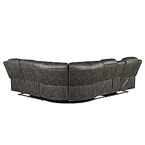 Lexicon Perm 3-Piece Reclining Sectional Sofa, Brownish Gray