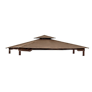ISAGAPOY Replacement Canopy Top Cover for Garden Canopy Cover Roof with Air Vent for Gazebo (L-GZ798PST-E) Brown