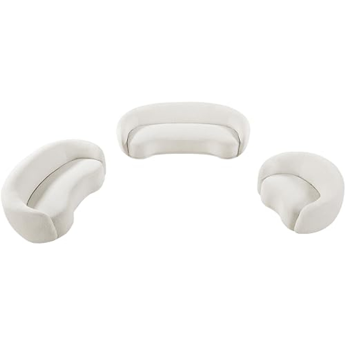 Meridian Furniture 693Cream-S Hyde Collection Modern | Contemporary Boucle Fabric Upholstered Sofa, Cream, 89.5" W x 38" D x 27.5" H