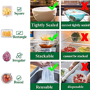 Adpartner Silicone Stretch Lids, 12 Pack of Reusable Silicone Lids for Food Storage BPA-free Silicone Covers for Bowls, 6 Different Sizes to Fit Most Food Containers, Microwave & Dishwasher Use Safe