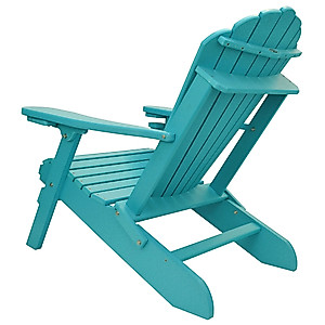 ECCB Outdoor Outer Banks Deluxe Oversized Poly Lumber Folding Adirondack Chair (Aruba Blue)
