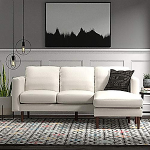 Amazon Brand – Rivet Revolve Modern Upholstered Sofa with Reversible Sectional Chaise, 80"W, Linen