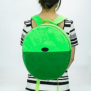 DSKOBT Green Backpack for Anime Costume Prop Lime Green Plush Backpack Cartoon Human's Adventure For Cosplay Halloween (Green)