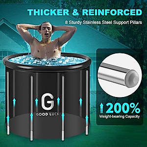Ice Bath Tub for Athletes, Upgraded Cold Plunge Tub Outdoor, Portable Ice Bath for Cold Water Therapy Training, Ice Cold Therapy Bath, Adult Spa for Ice Baths and Soaking, QEGNOBOK 34" Ice Bathtub