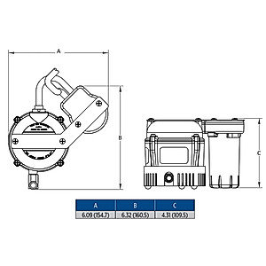 Little Giant 1-ABS 115-volt, 1/150 HP, 205 GPH Automatic Shallow Pan Condensate Removal Pump for Ceiling Mounted Air Conditioners or Dehumidifiers, Black/Blue, 550521