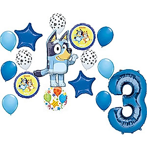 Anagram Blueys 3rd Birthday Party Supplies Balloon Bouquet Decorations