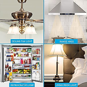 YukiHalu, LED Refrigerator Light Bulb 60W Equivalent A15 Appliance Fridge Bulbs, Waterproof 600 Lumen 7W 120V Daylight 5000K E26 Medium Base, Small Size Bulb for Damp Location, Not-Dim, 2-Pack