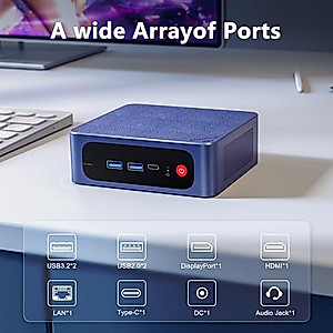 Beelink SEI12 Mini PC Intel Core i5 Processors i5-12450H (up to 4.4GHZ),Mini Computer with 16GB DDR4 RAM 500GB M.2 Pcle 4.0 NVMe 2280 SSD,Dual Screen Display/HDMI+DP/WiFi6/BT5.2,Auto Power On