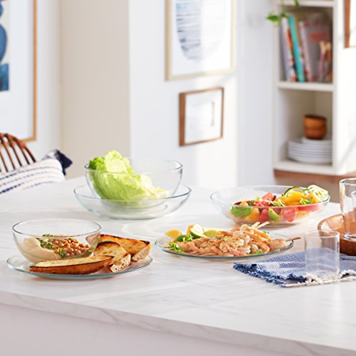 Libbey Selene Glass Serving Bowls, 12-inch, Set of 2