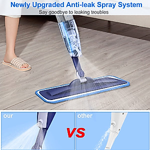 Beyoco Microfiber Spray Mops for Floor Cleaning with 3pcs Reusable Washable Pads - Flat Floor Mop with Refillable Bottle, Dry Wet Dust Mop with Sprayer for Hardwood Laminate Tile Wood Kitchen Floors