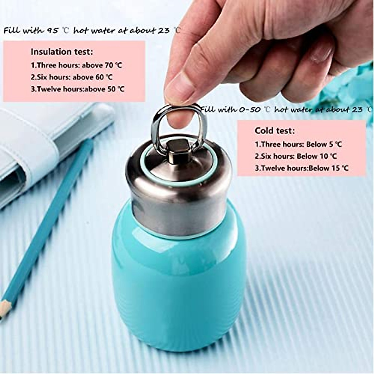 XUDREZ 9.5oz/280ML Kids Water Bottle Stainless Steel, Leak Proof Vacuum Stainless Steel Keeps Liquids Hot or Cold Water Bottle for Women Girls Kids (Steel color)