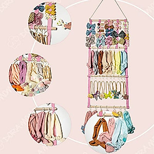 Headband Holder Hair Bows Holder for Baby Girls, Hanging Baby Headbands Organizer Storage Newborn Hair Accessories Storage Hanging Decor for Wall, Door or Closet in Girls Room