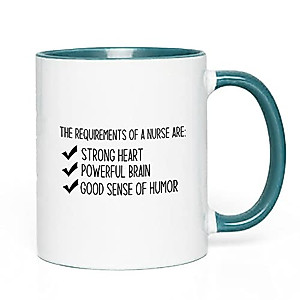 Bubble Hugs Nurse 2Tone Green Mug 11oz - The Requirements - Labor Clinical Certified Nursing Assistant Surgical Emergency Oncology Practitioner