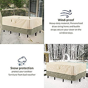 COSFLY Patio Furniture Covers Waterproof for Table and Chairs, Outdoor Table Cover Rectangular - Fits up to 90 x 64 x 28 inches (L x W x H)