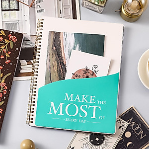 Spiral Notebook - Notebooks Spiral Bound with Back Pocket, Lined Journal Notebook, Spiral Journal for Women, 8.5" x 11", 144 Pages, College Ruled Writing Notebook, 100gsm Paper, for Office & School