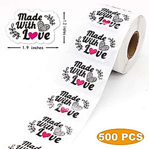 Rainbow & Handmade Small Shop & Business Stickers - Packaging Stickers (Made with Love)