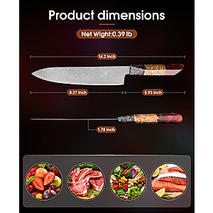 Huusk Knife Japan Kitchen Bundle with AUS-10 Damascus Steel Chopping Knife