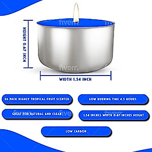 36 PK Highly Scented Lavender Tea Light Candles - Smokeless Tea Candles Tea Light Candles Long Burn - Lavender Tea Lights Candles